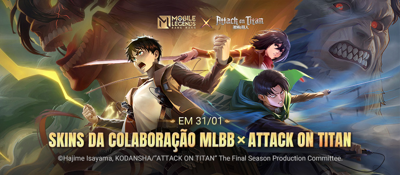 Pré-registro Aberto: Colaboração Épica entre Mobile Legends e Attack on ...